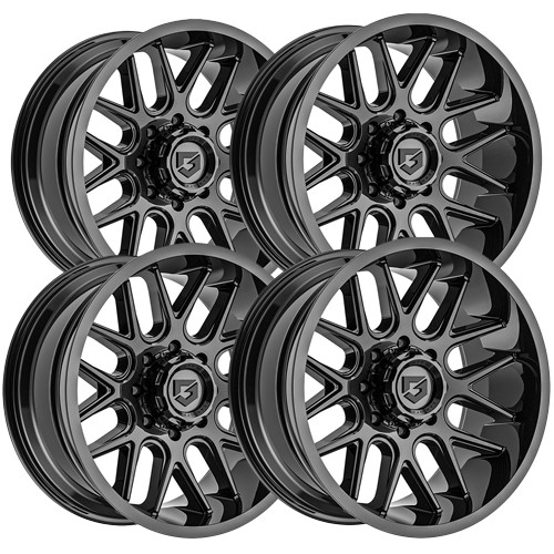 (Set of 4) Gear Off-Road 771B Magnus 18x9 8x180 +18mm Gloss Black ...