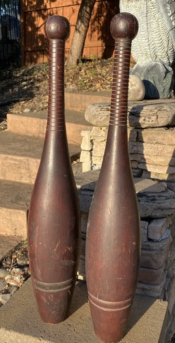 2 Vintage Primitive 21” Juggling Workout Exercise Pins Clubs Hand ...