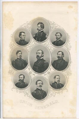 UNION GENERALS. LITHOGRAPH 9.5X6 INCHES. | eBay