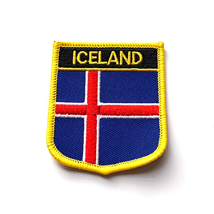 x2 Pack FLAG PATCH PATCHES iceland IRON ON COUNTRY EMBROIDERED WORLD ...