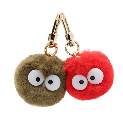 Colorful Plush Keychain Fluffy Pompom Key Rings For Keychain Bag ...