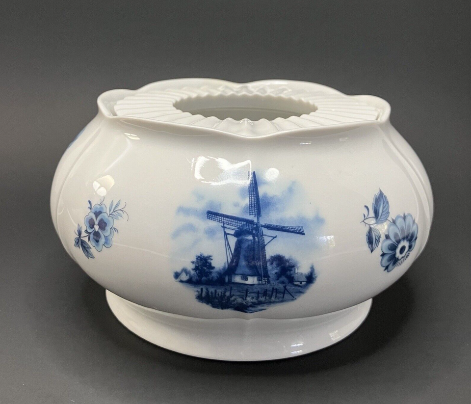 Vtg Dutch Delft Blauw Teapot Warmer White Blue Windmill Design Made in ...