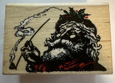 SANTA CLAUS FACE Jolly Old Elf SMOKING PIPE INKADINKADO 2063 Xmas ...