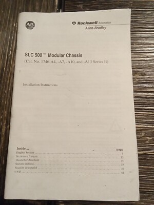 Allen-Bradley SLC-500 Modular Chassis (1746-) Installation Instructions ...