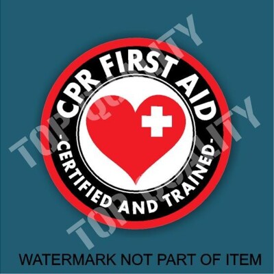 CPR FIRST AID CERTIFIED TRAINED DECAL TRAINED STICKER OH&S DECALS ...