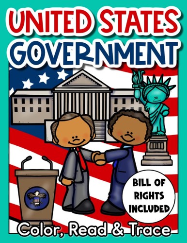 United States Government Color, Read and Trace Coloring Book: Learn ...
