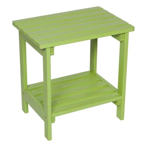 Shine Company Rectangular Traditional Wooden Indoor/Outdoor Side Table in Green | eBay