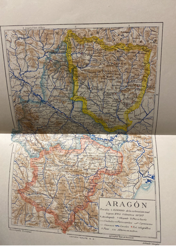 Portuguese Map of Aragon Spain 1933 | eBay