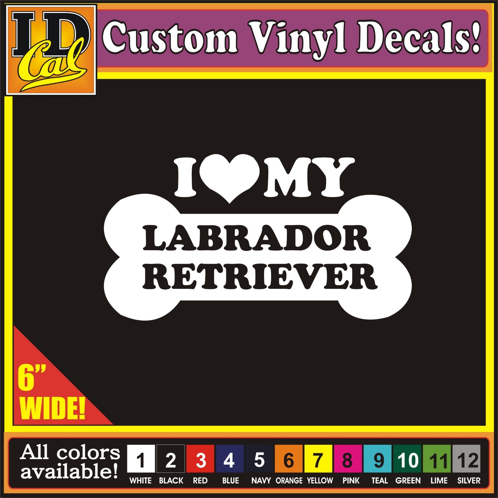 6" I Love my Labrador Retriever Luv Dog Pet car window vinyl decal ...