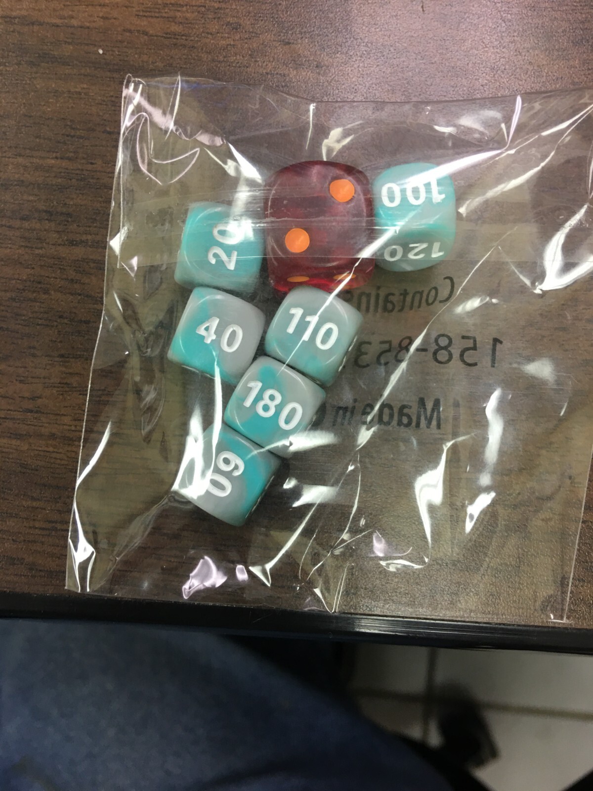 Pokemon - Damage Counter Dice - SET OF 6 grey/bluegreen one six sided ...