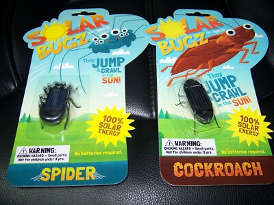 Solar Powered Bug Toy Bugs Move Jump Bugz Spider Cockroach Jump Crawl ...