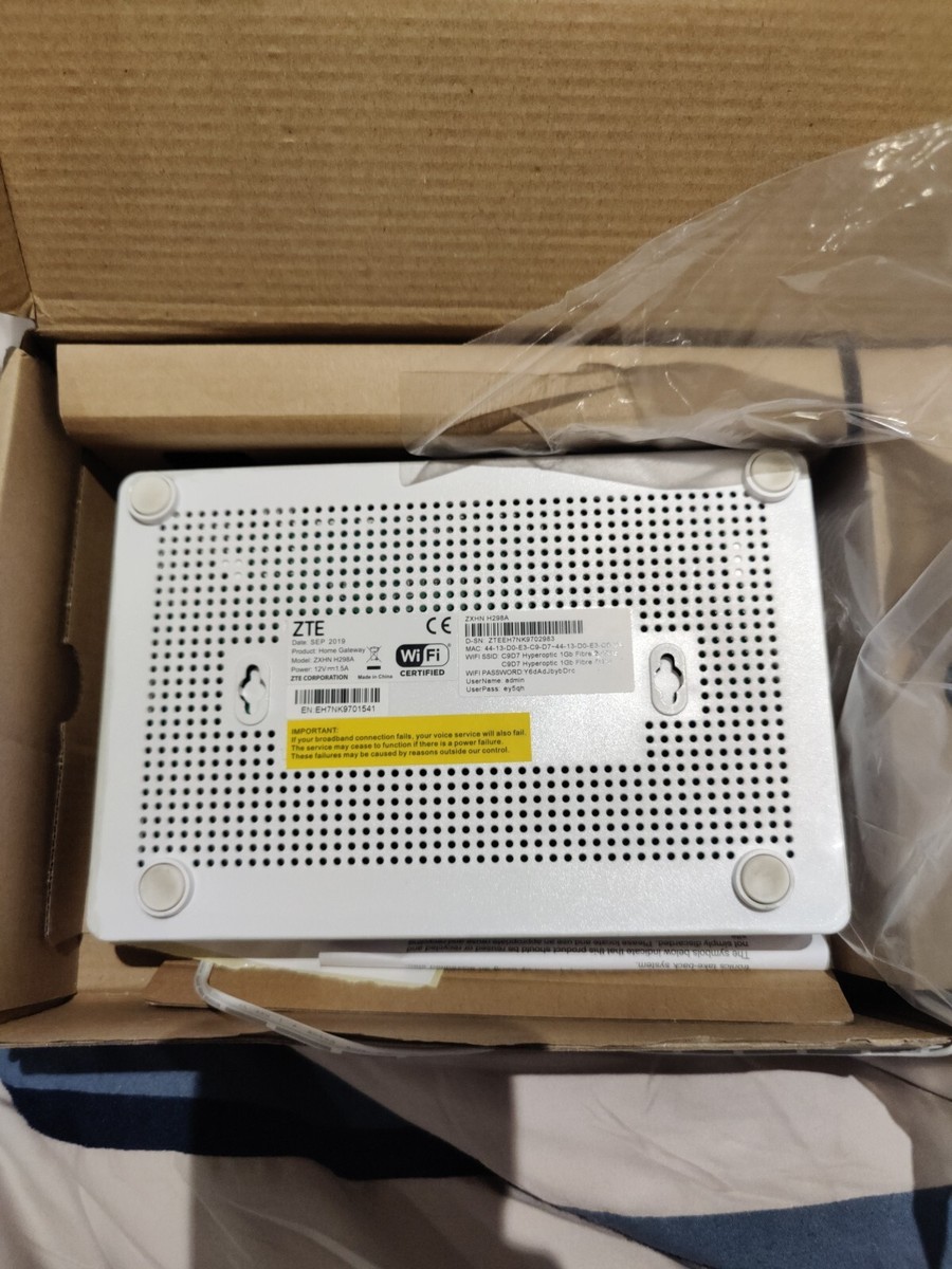 Zte Zxhn H298n Hyperoptic Device Information Router