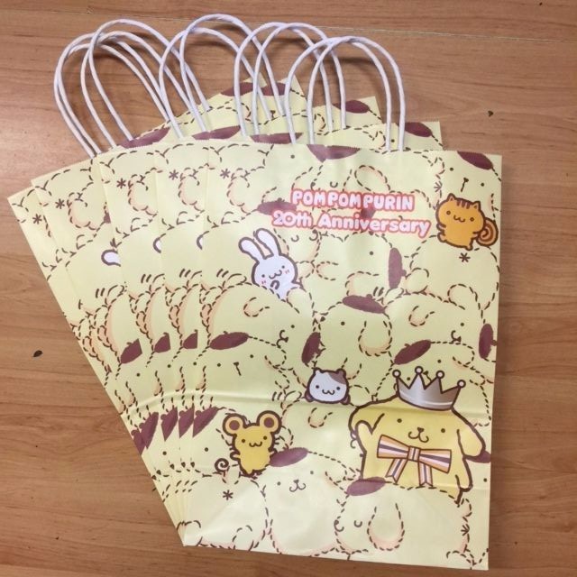 Sanrio Pom Pom Purin Pudding Dog 20th Anniv 5pc Paper Gift Shopping ...