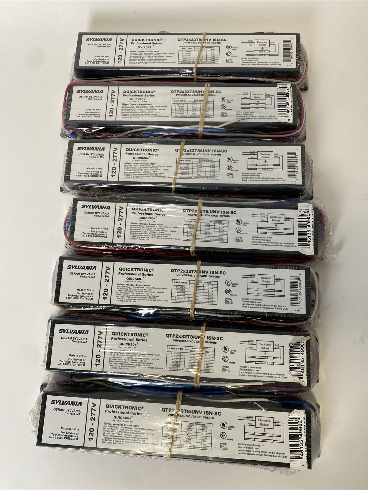 (7) Osram Quicktronic Ballast 120-277V QTP 2x32T8/UNV ISN-SC Quick60 ...