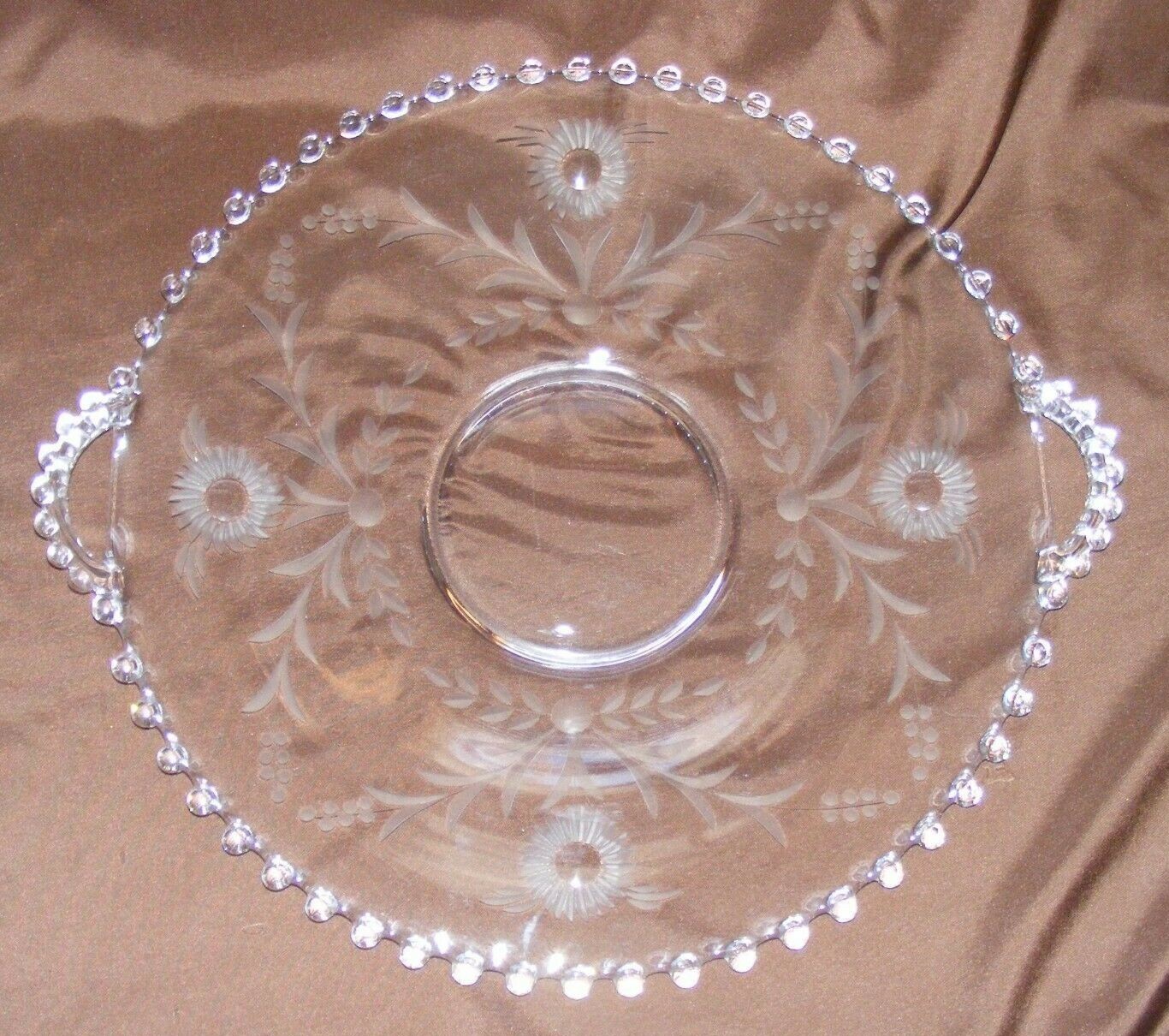 Candlewick SERVING PLATTER, 16” Clear Glass Round Plate Imperial Glass ...