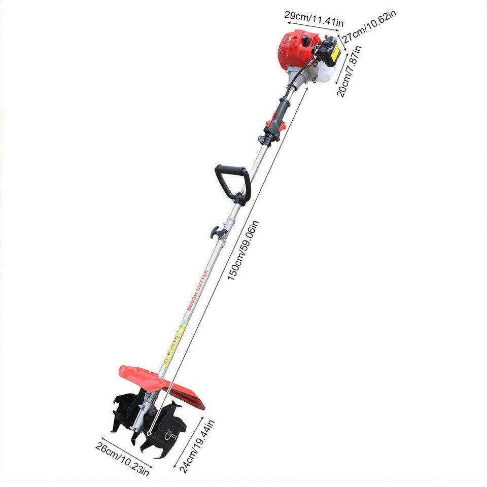 51.7CC Garden Tiller Cultivator Handheld 2 Stroke Gas Powered Engine ...
