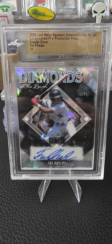 2025 Leaf Metal TRE PHELPS Auto 1/1 Crystal Silver Diamonds in the ...