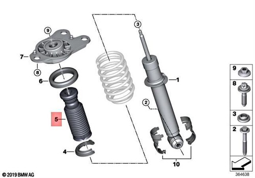 Genuine BMW I01 Mega City Vehicle Rear Shock Absorber Damper OEM ...