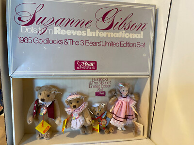 Steiff & Suzanne Gibson 1985 Goldilocks & the 3 Bears Box Set Toys 3417 ...