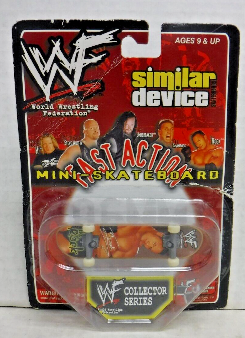 The Rock Mini-Skateboard WWF Collector Series Similar Device 010924AST2 ...