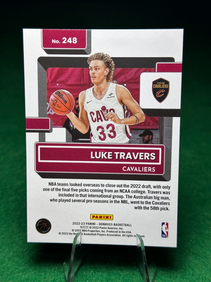 2022-23 Panini Donruss Yellow Flood RR #248 Luke Travers RC Cleveland ...