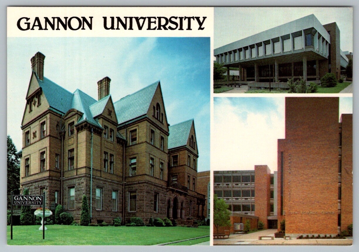 Postcard Erie Pennsylvania Gannon University Old Main Nash Learning ...