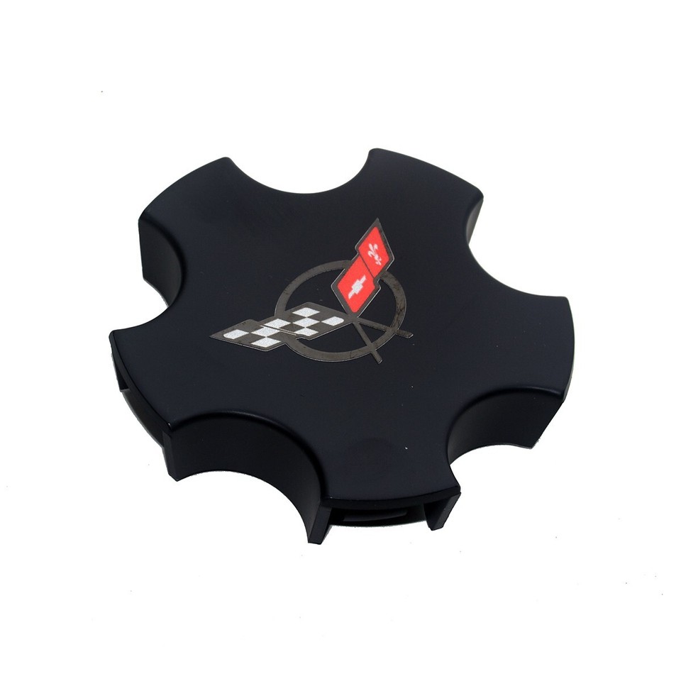 2Pc Fits 2000-2004 C5 Corvette Cross Flag Logo Wheel Center Caps Black ...