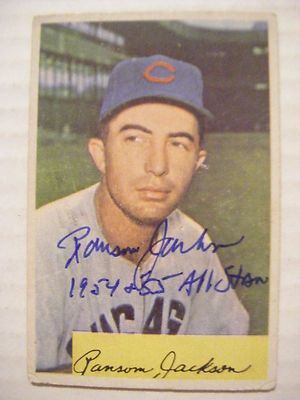 RANSOM JACKSON signed CUBS 1954 Bowman baseball card AUTO DODGERS ...