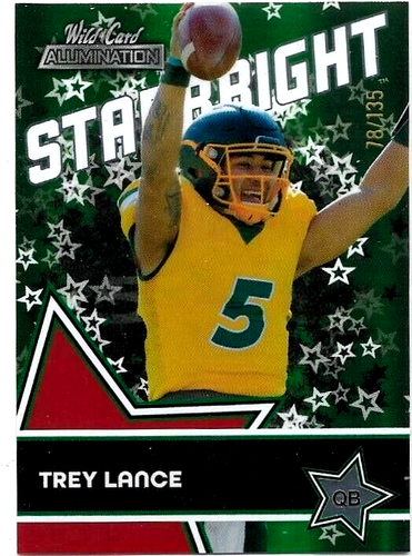 Trey Lance 2021 Wild Card Alumination Starbright Green Rookie Card #SB ...