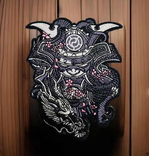 Japanese Dragon Samurai With Cherry Blossom Embroidered Hook/Loop Morale Patch | eBay