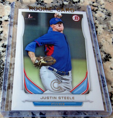 JUSTIN STEELE 2014 Bowman Draft 1st TRUE Rookie Card RC Chicago Cubs 16 ...