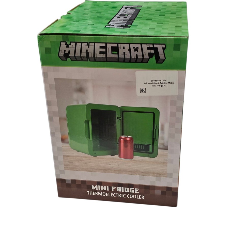 Minecraft Creeper 6-Can Mini Fridge Thermoelectric Cooler (8"Hx5.4”Wx5 ...