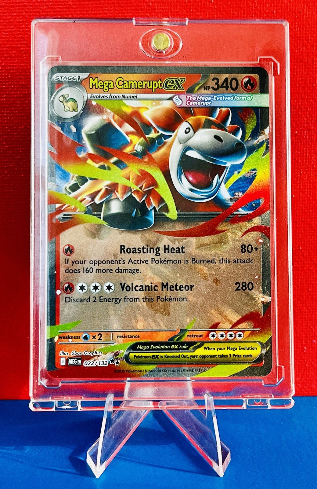 Mega Camerupt ex 22/132 Mega Evolution Holo 2 Black Star ⭐️ Rare 🔥 ...