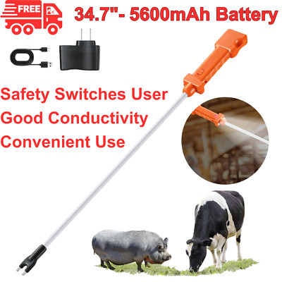 Waterproof Electric Cattle Prod Rechargeable Livestock Shock Stick w ...