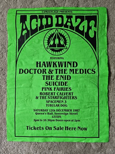 Acid Daze Festival 1987 Gig Poster, Peeled off Hoarding @ Queens Hall ...