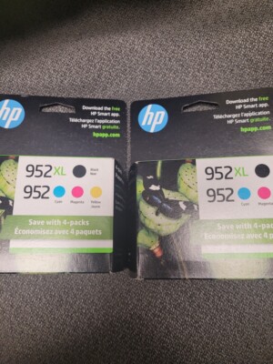 GENUINE HP 952XL (2) 4-PACK Cyan Magenta Yellow Color Ink XL ...