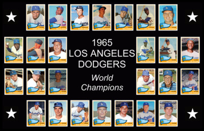 1965 LOS ANGELES DODGERS Baseball Card Team Photo POSTER Man Cave Decor ...