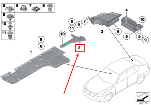 NEW BMW 7 F01, F02 REAR LEFT FLOOR PAN SPLASH SHIELD 7302373 ...