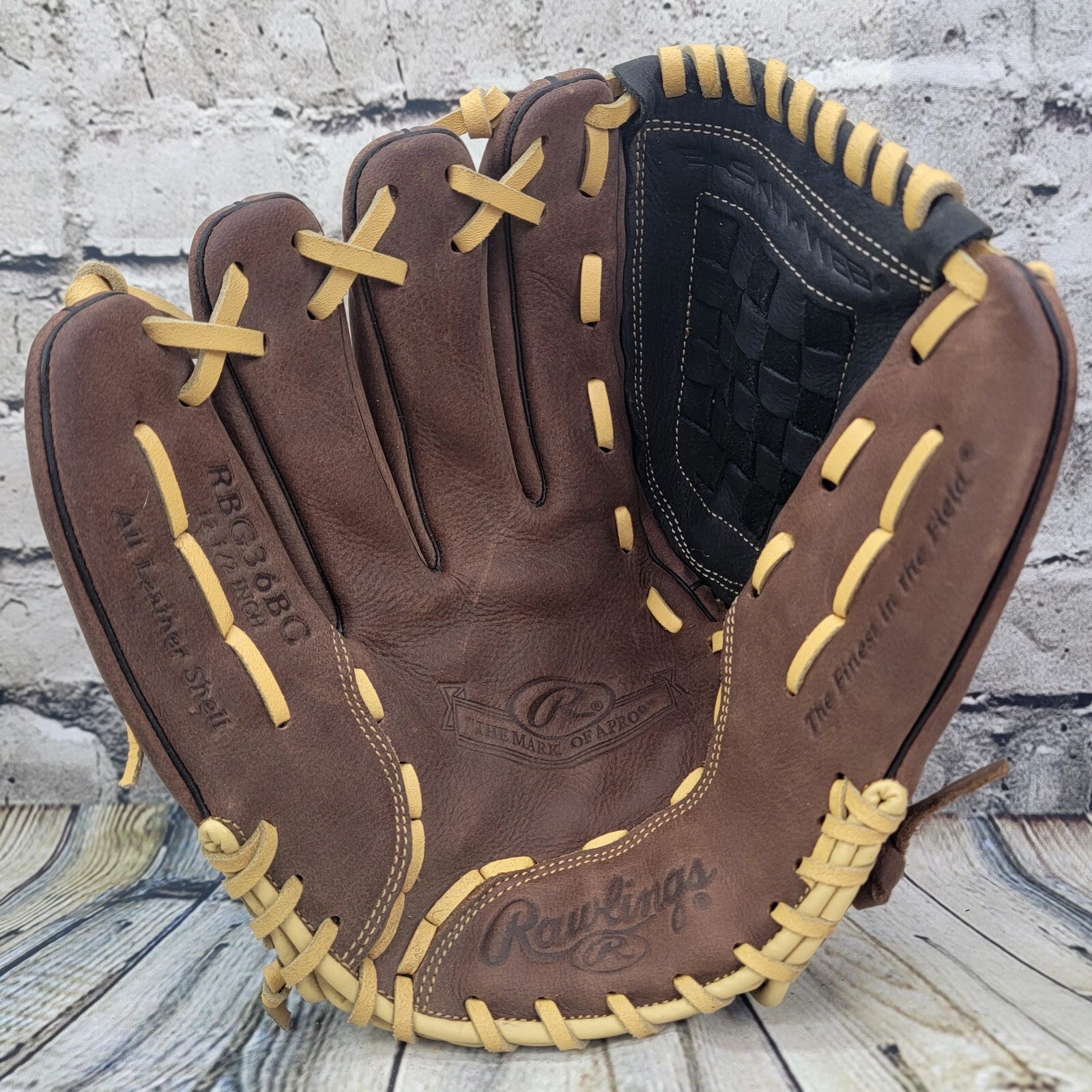Rawlings Baseball Glove RBG36BC All Leather Shell 12.5” Left-Hand ...