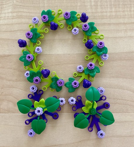 Lego Flowers Leaves Plants Custom Vines Garland Wreath Purple Grapes ...