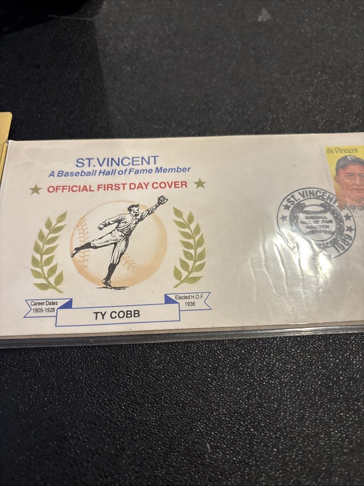 1992 SSCA BASEBALL~BABE RUTH~LOU GEHRIG~TY COBB~HOF LEGENDS FIRST DAY ...