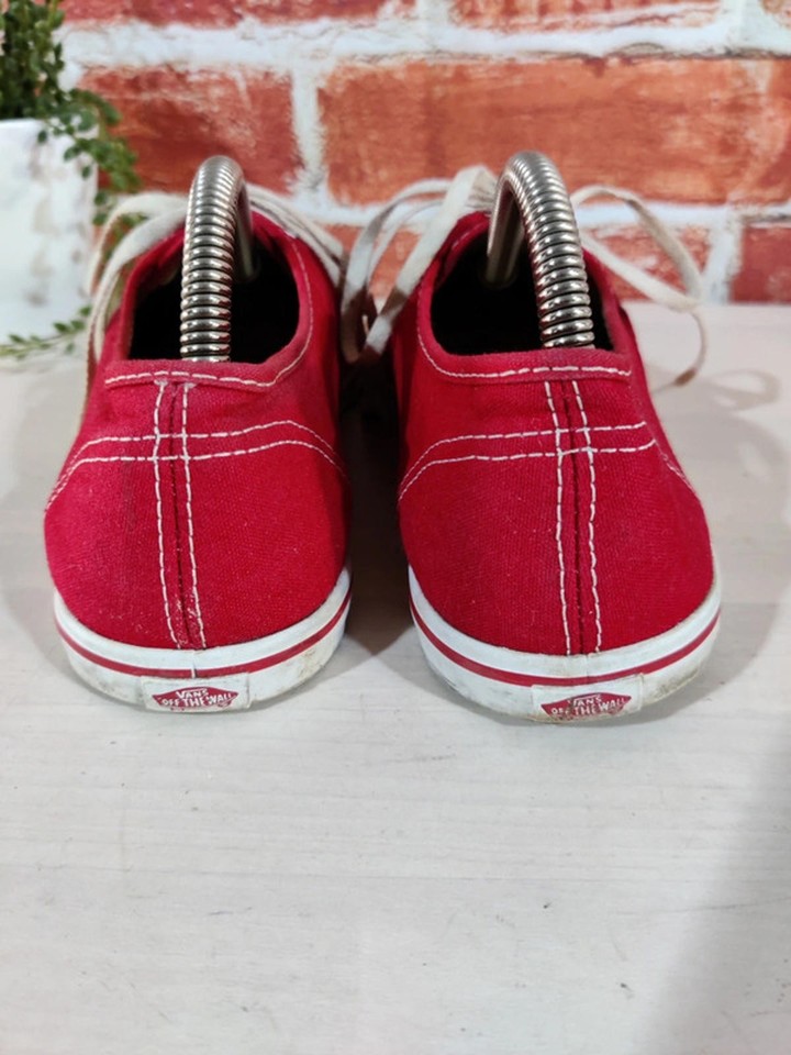 Vans red canvas trainers UK 6 lace up shoes | eBay