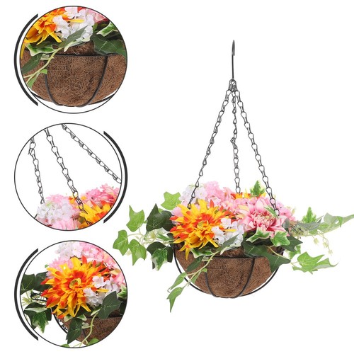 Artificial Potted Plant Hanging Simulation Flower Garden Baskets | eBay