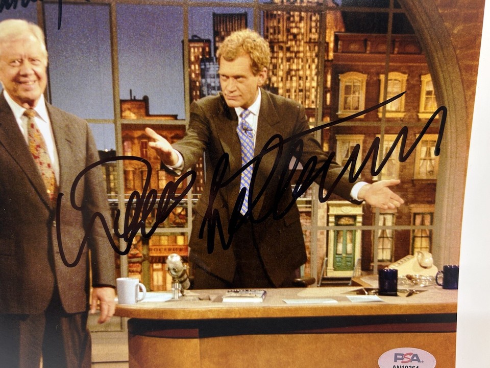 Jimmy Carter & David Latterman Signed 8x10 Photo Autographed POTUS PSA ...