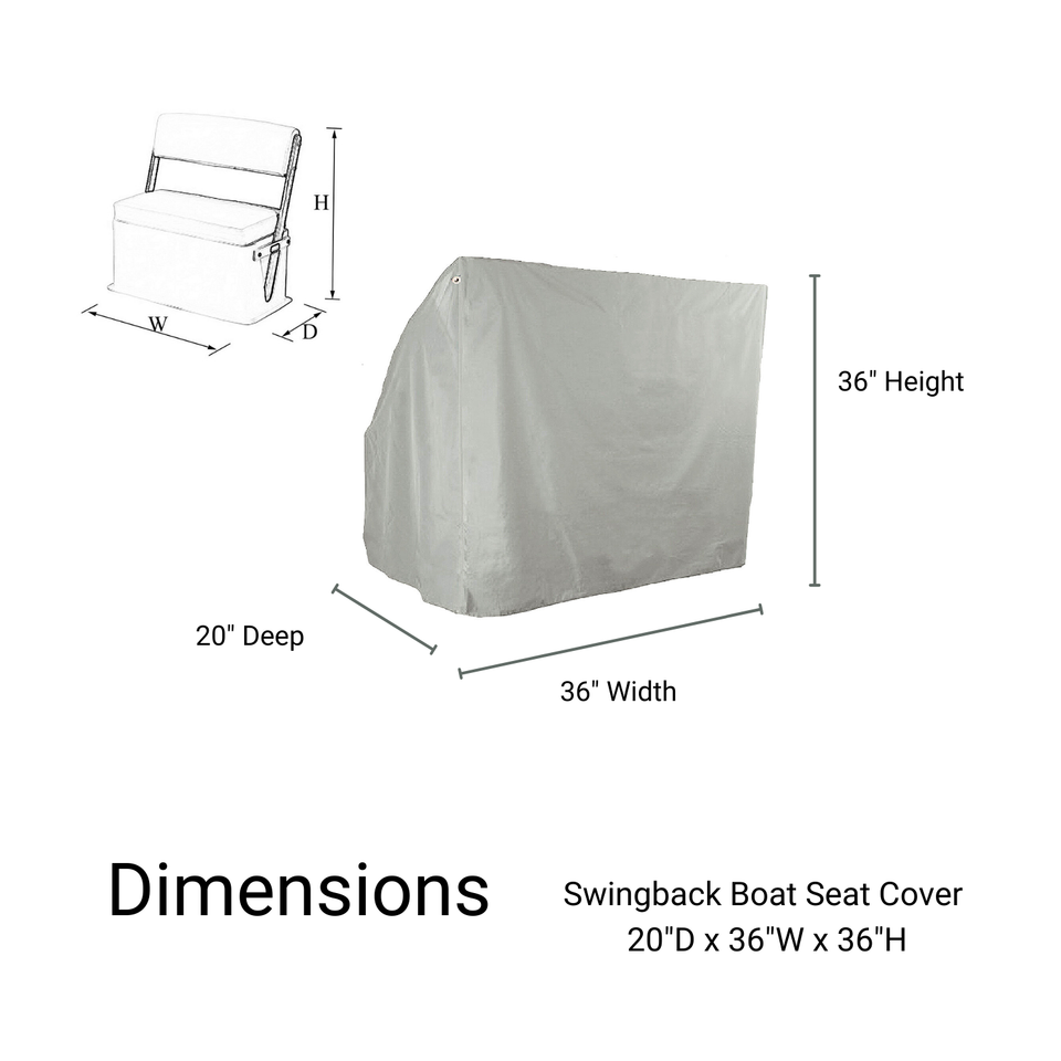 Waterproof Boat Pontoon Swing back seat chair cover 20"D x 36"W x 36"H ...