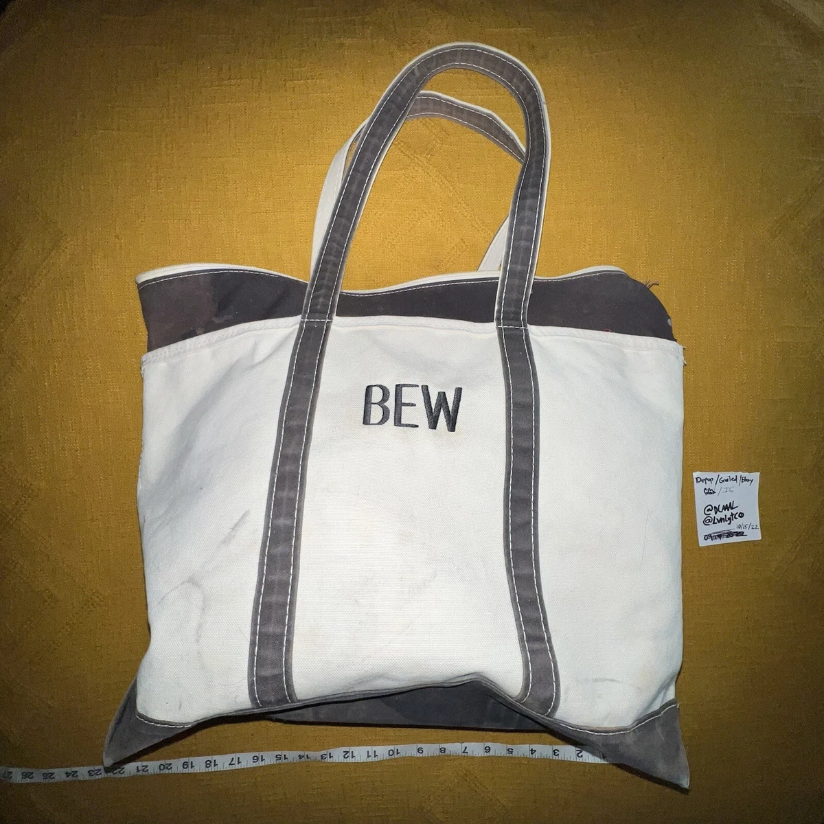 cheap for sale Vintage LL Bean Extra Large Tote Bag. Embroidered