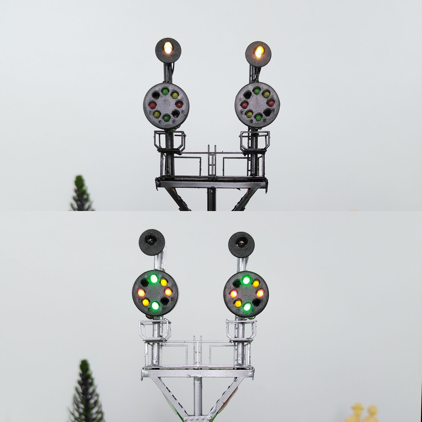 1 x HO scale model railroad tower CPL signal B&O goalpost with bracket ...