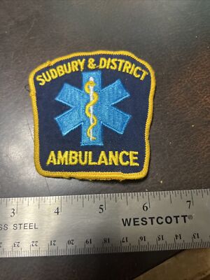 Vtg Obsolete Fire Department Patch Sudbury & District Ambulance | eBay