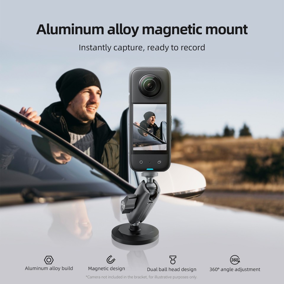 1PC Magnetic Mount Base Aluminium Alloy Bracket For Insta360 one X2/X3 ...