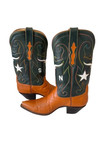Vintage Handmade Ammons Longhorn Custom Cowboy Boots Womens Size 7 | eBay